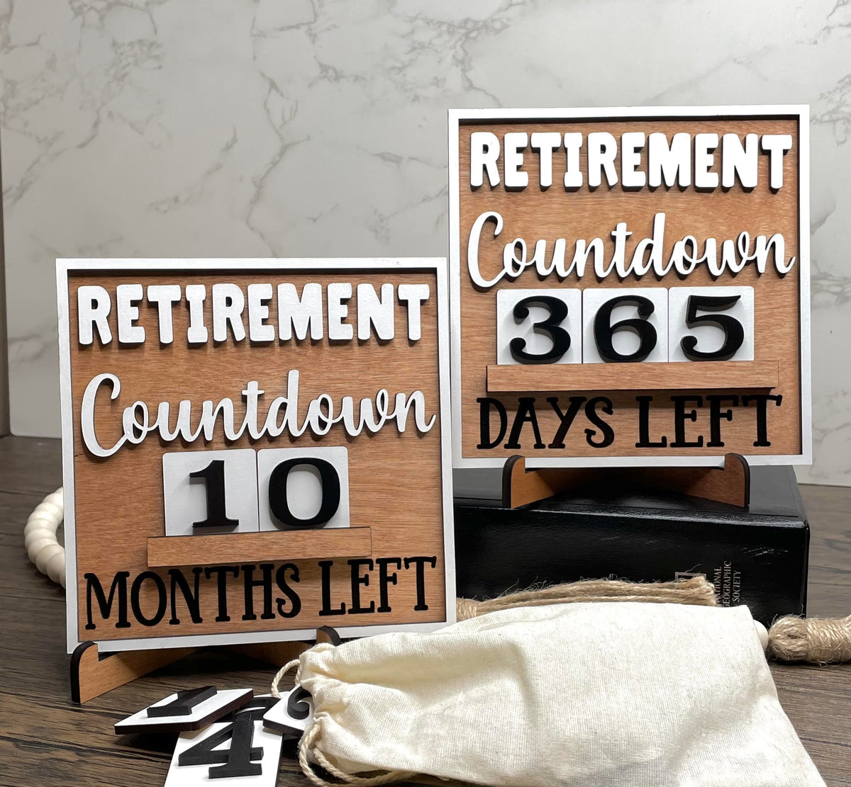 Retirement Wood Countdown Sign – Krista Custom Creations